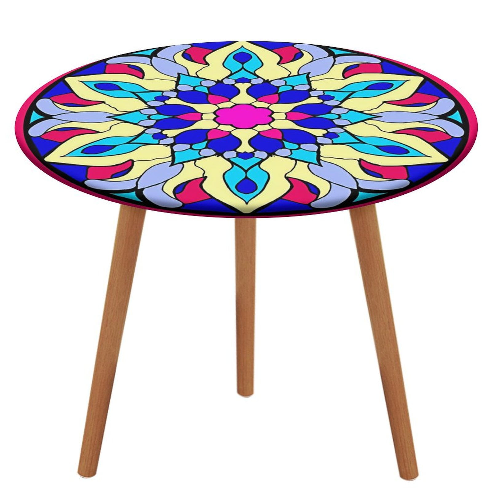 A Colorful Circular Mandala Design on A Bright Red Background_01 ...