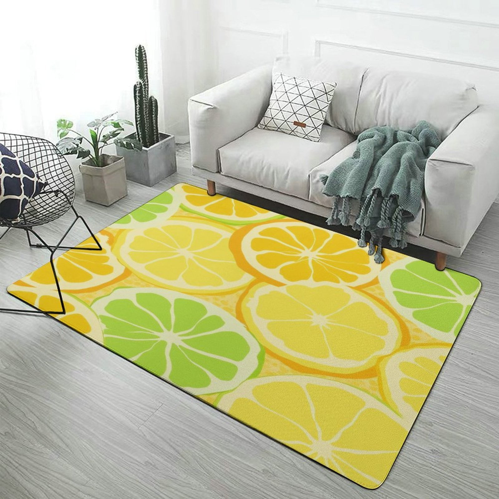 Colorful Citrus Fruit Slices Pattern Area Rugs Soft Carpet Suitable for ...