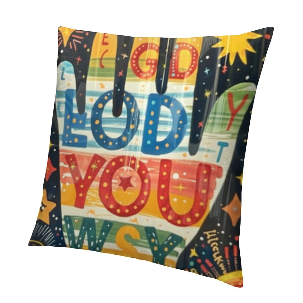 Colorful Classroom Throw Pillow Covers Inspirational Quotes Pillow ...