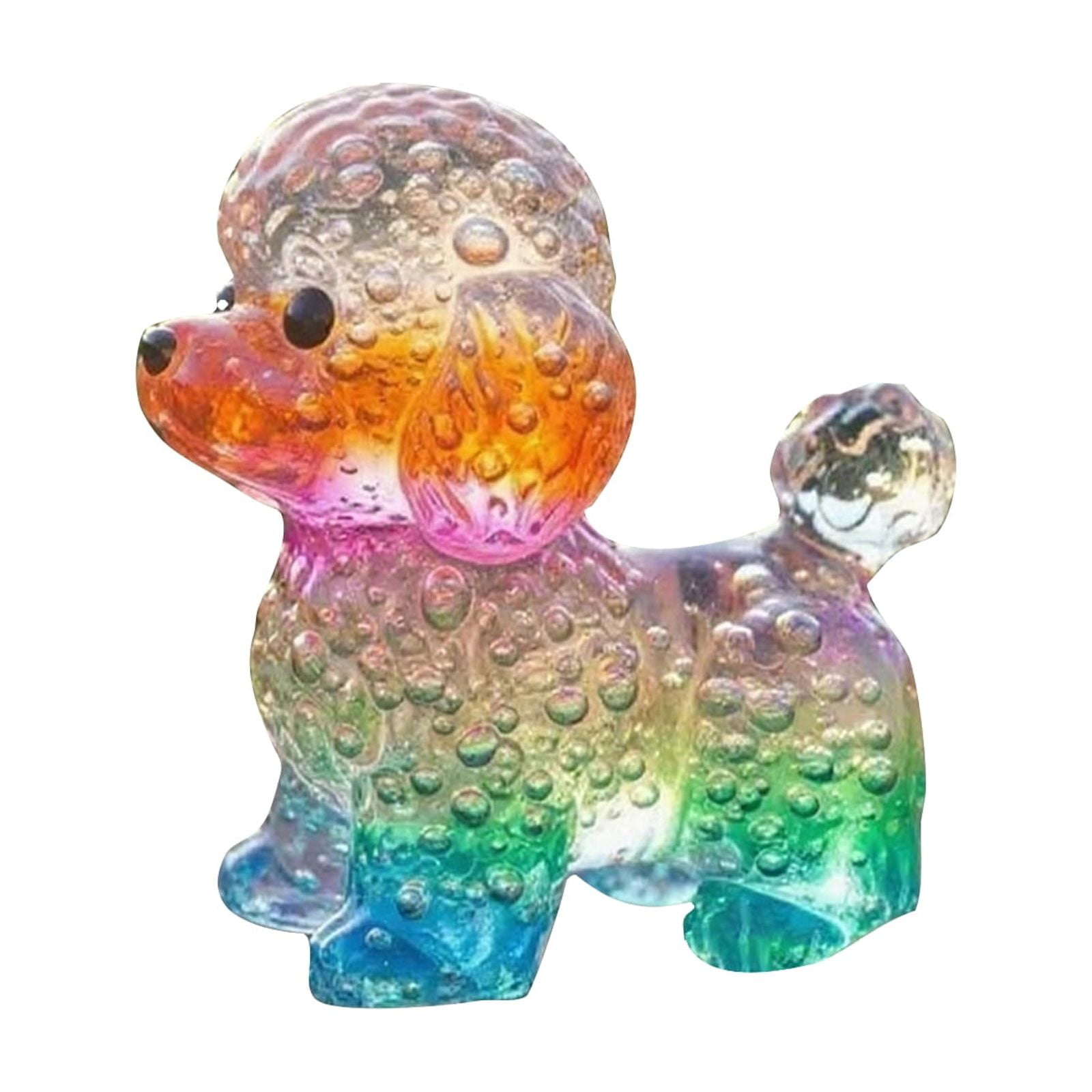 Colorful Clear Glass Puppy Figurine, Gradient Effect Dog Ornament with ...