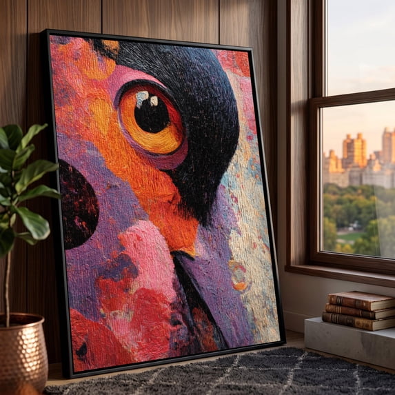 Colorful Closeup Bird Eye Wall Art Abstract Wildlife Vibrant Animal ...