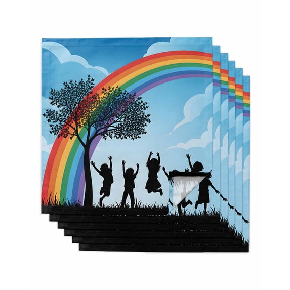 Colorful Cloth Napkins Set of 6 Reusable Dinner Napkins, Blue Black ...