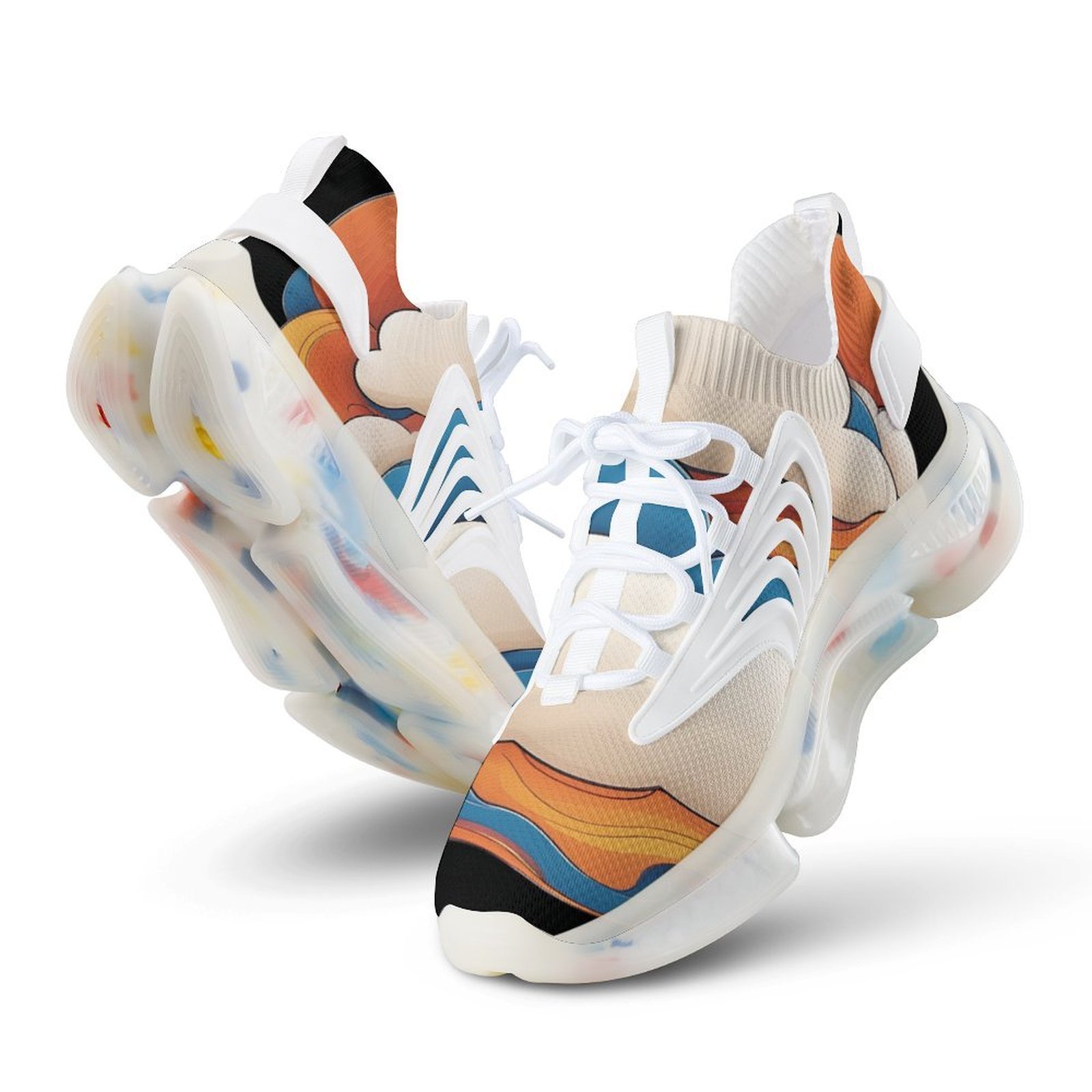 Colorful Clouds Art Print Walking Shoes for Men Woman Lightweight ...