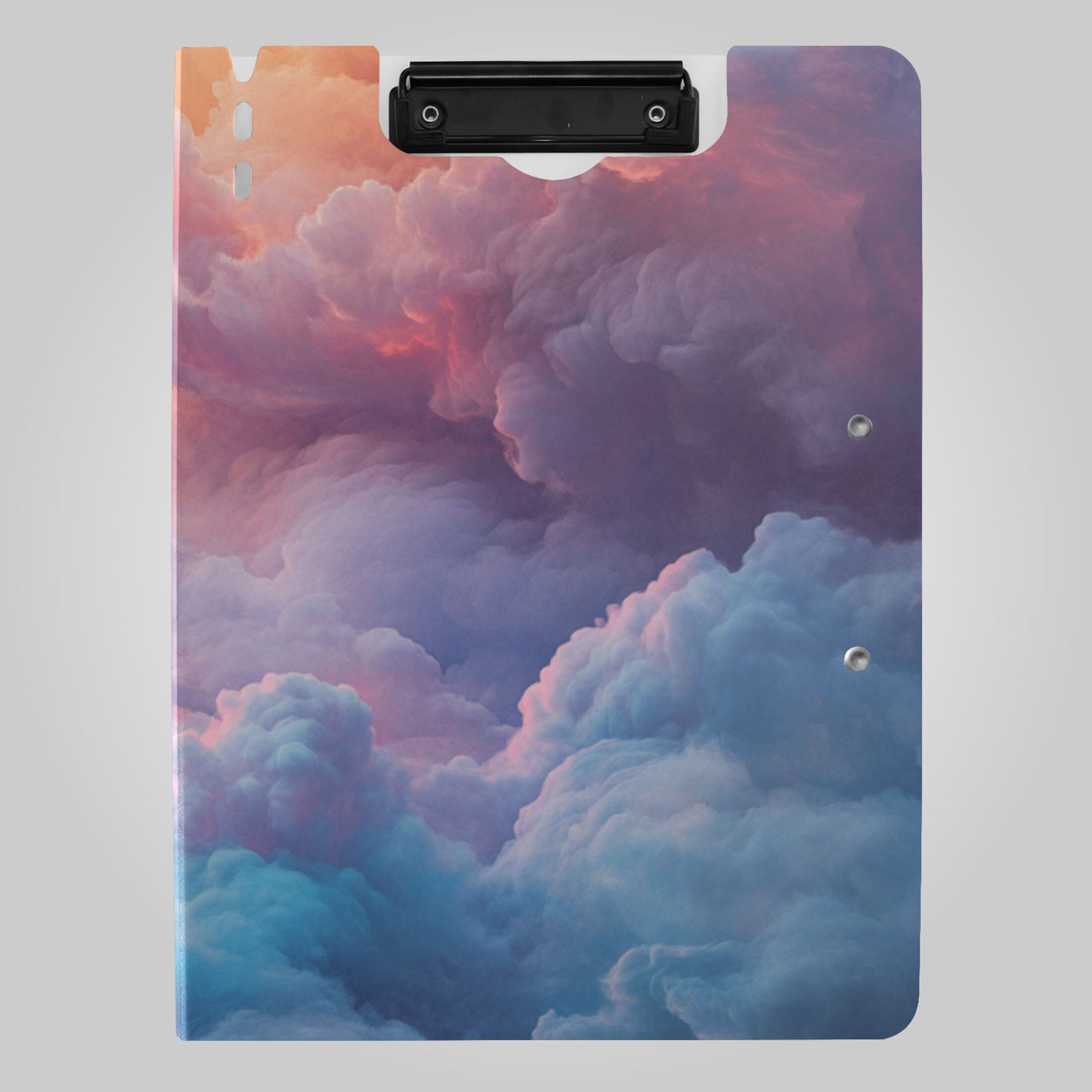 Colorful Clouds Dreamy Colors Foldable Binder Folder Clipboard with Pen ...