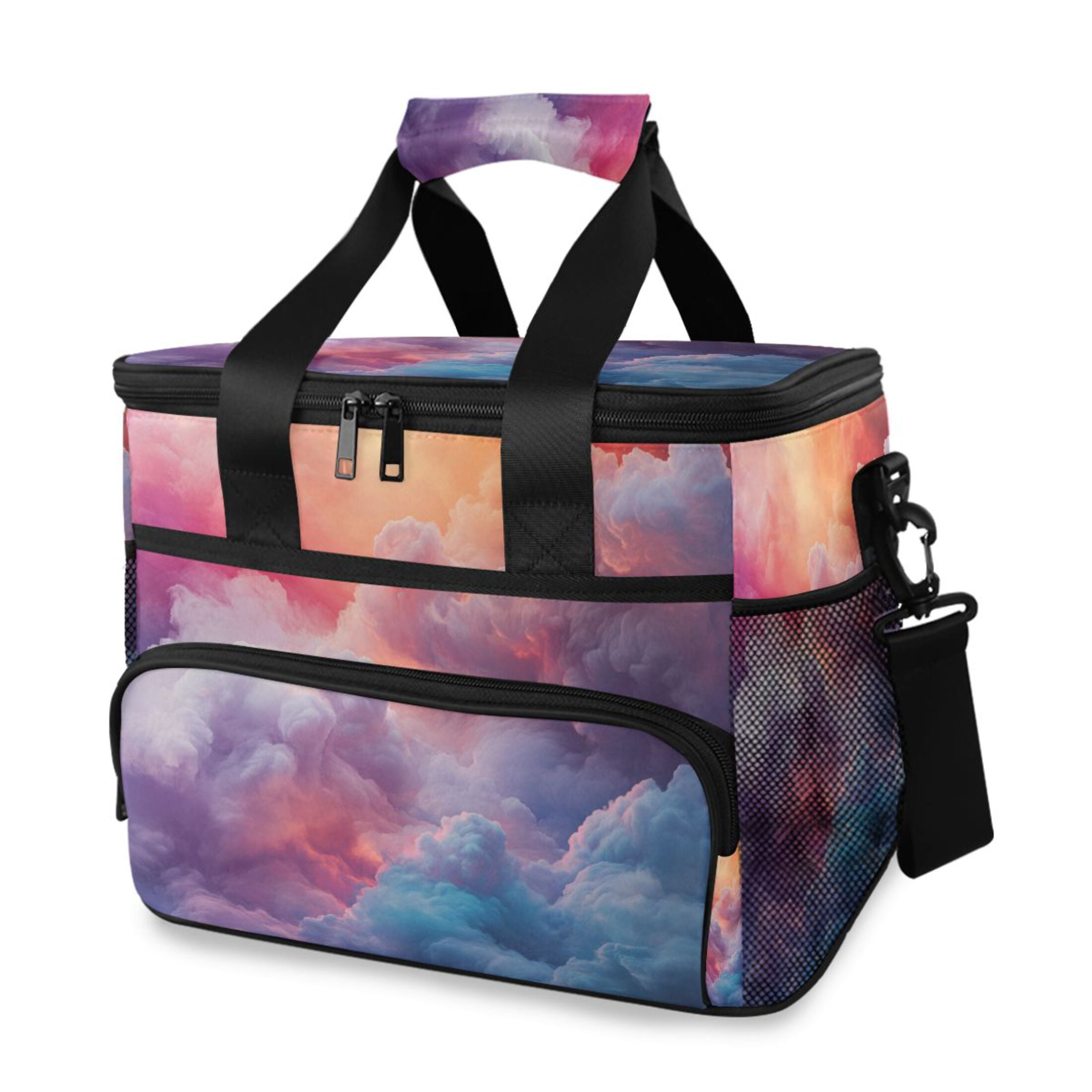 Colorful Clouds Dreamy Colors Portable Cooler Lunch Box Reusable ...