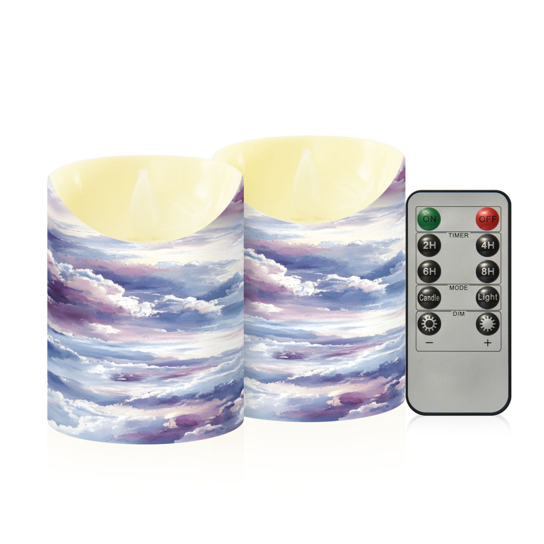 Colorful Clouds Flameless Candles 2 PCS with Remote Realistic Moving ...