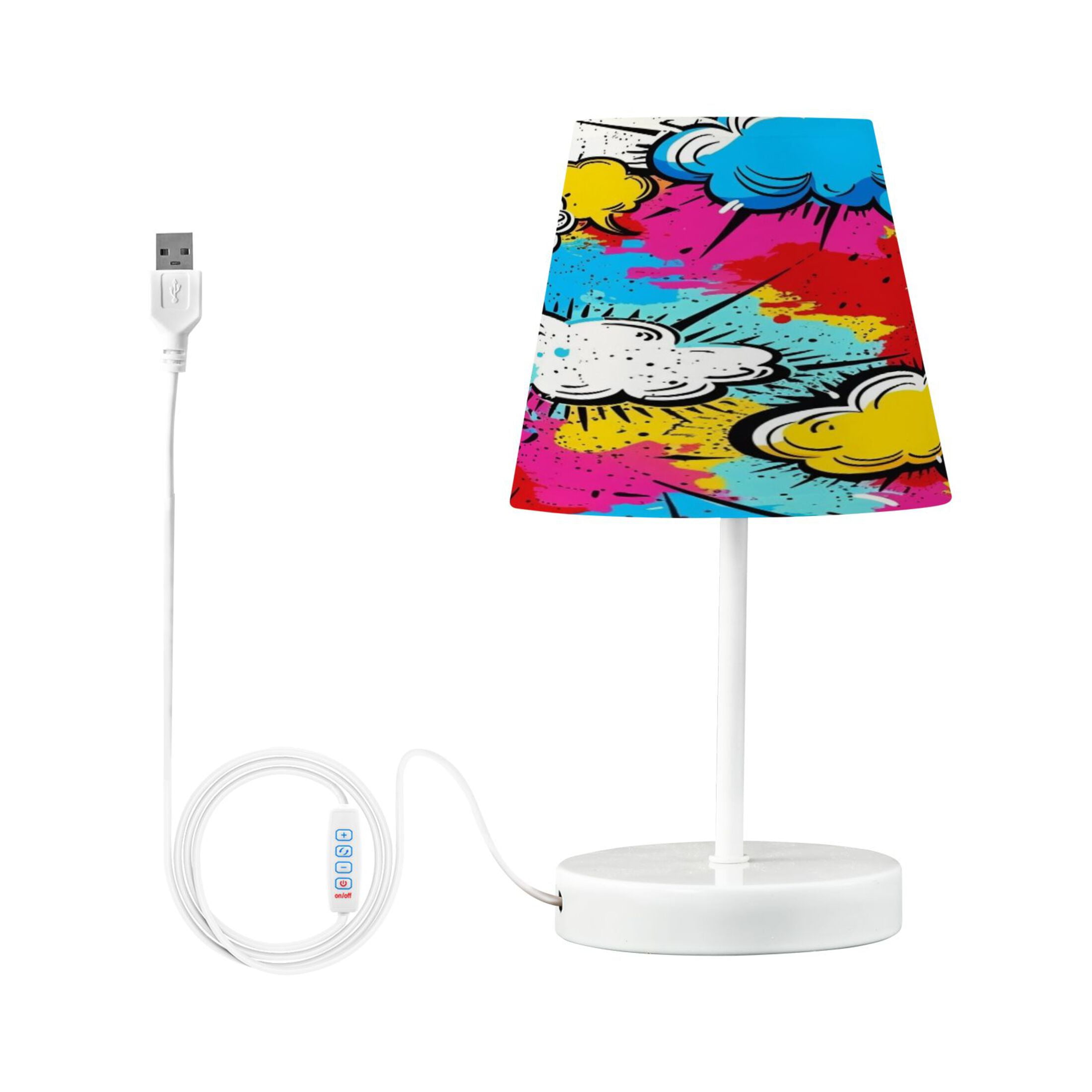 Colorful Clouds Graffiti Desk Lamp LED Table Nightstand Lamps with 3 ...