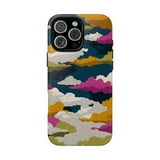 Colorful Clouds Magenta White Sky Jacquard Abstract Art Phone Case with ...