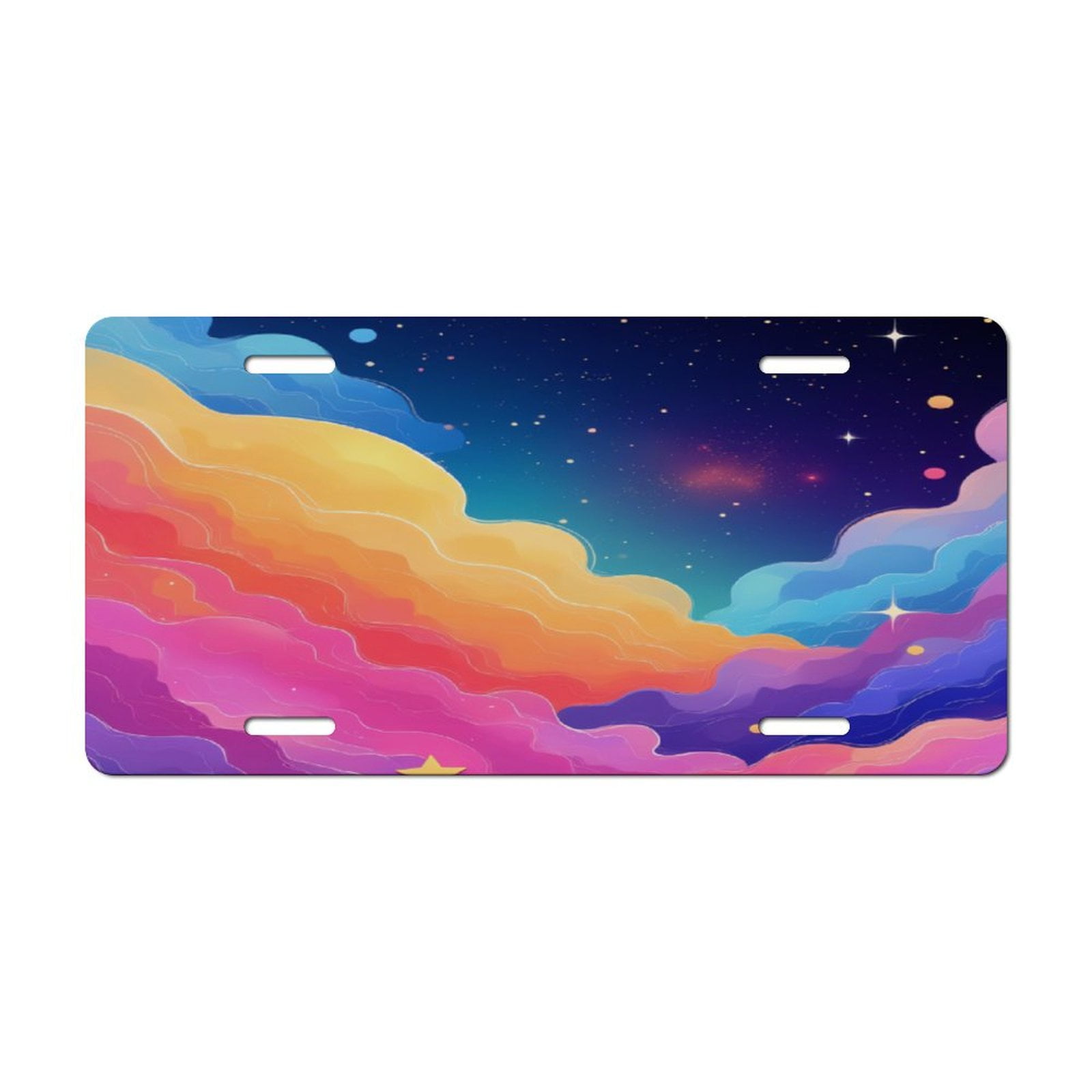 Colorful Clouds And Stars Car Decorative Front License Plate,Vanity Tag ...