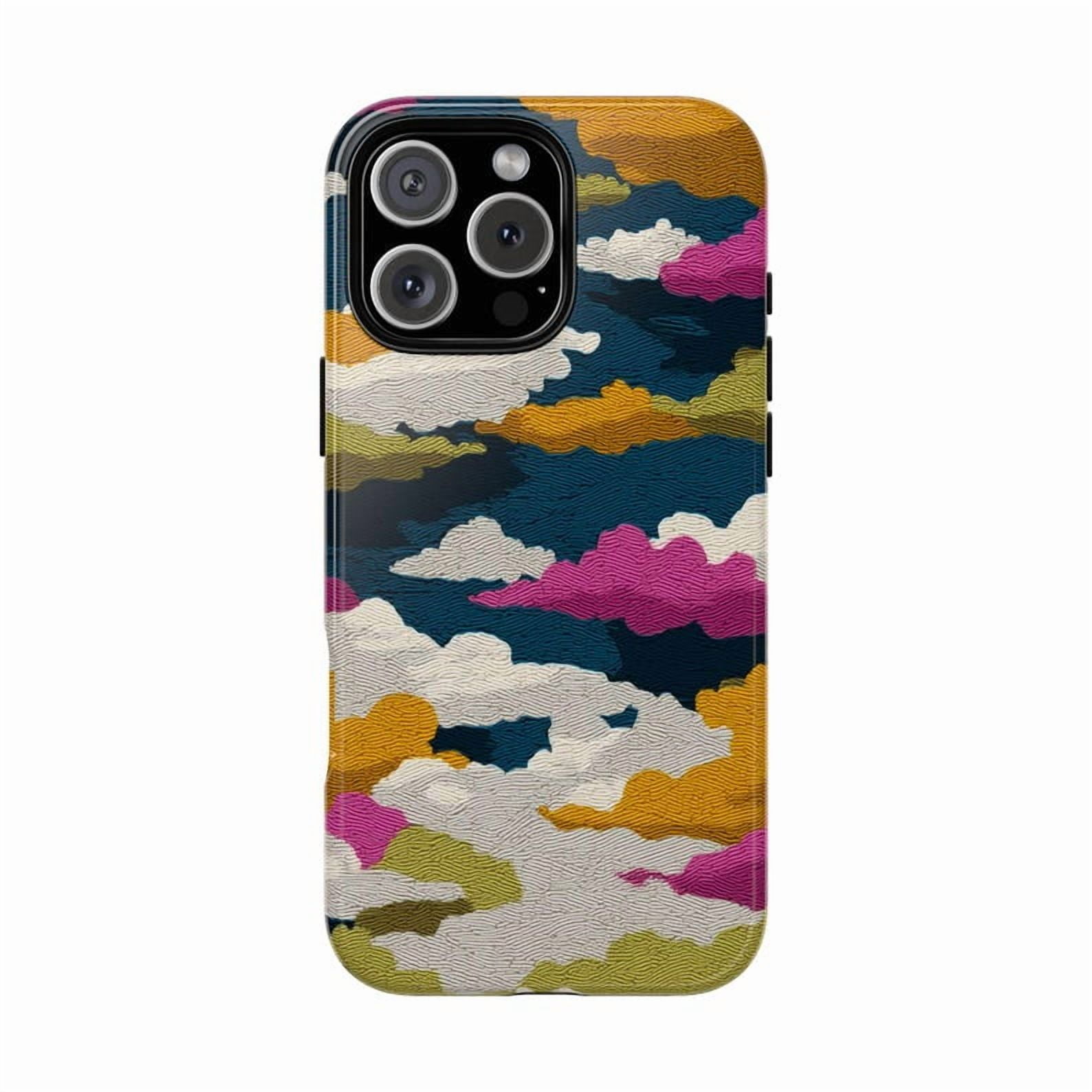 Colorful Clouds iPhone Case Magenta White Sky Gradient Art with iPhone 17 to 11 Pro Max ...