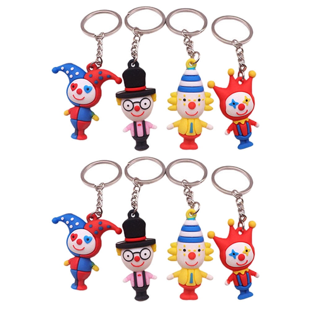 8pcs Decorative Clown Key Rings Backpack Adorn Adorable Key Ring Spoof ...