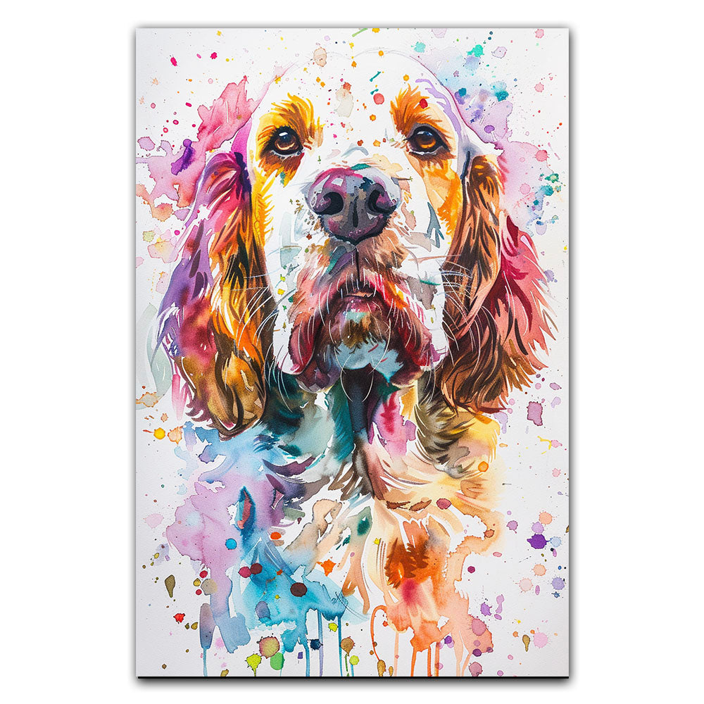 Colorful Clumber Spaniel Wall Art Abstract Dog Posters Animal Canvas ...
