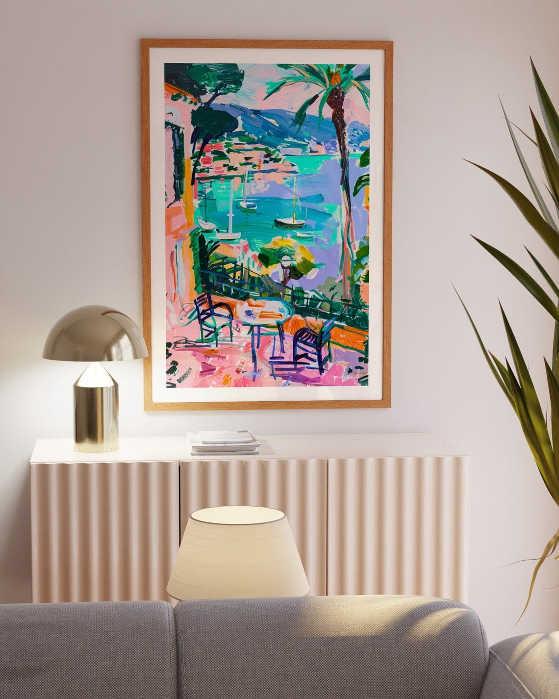 Colorful Coastal Mediterranean Sea Italy Seascape Graphic Poster ...