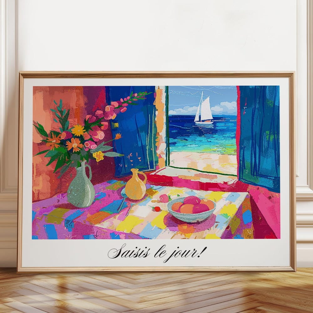 Colorful Coastal Wall Art - Summer Vibe Print - Ocean View Landscape ...