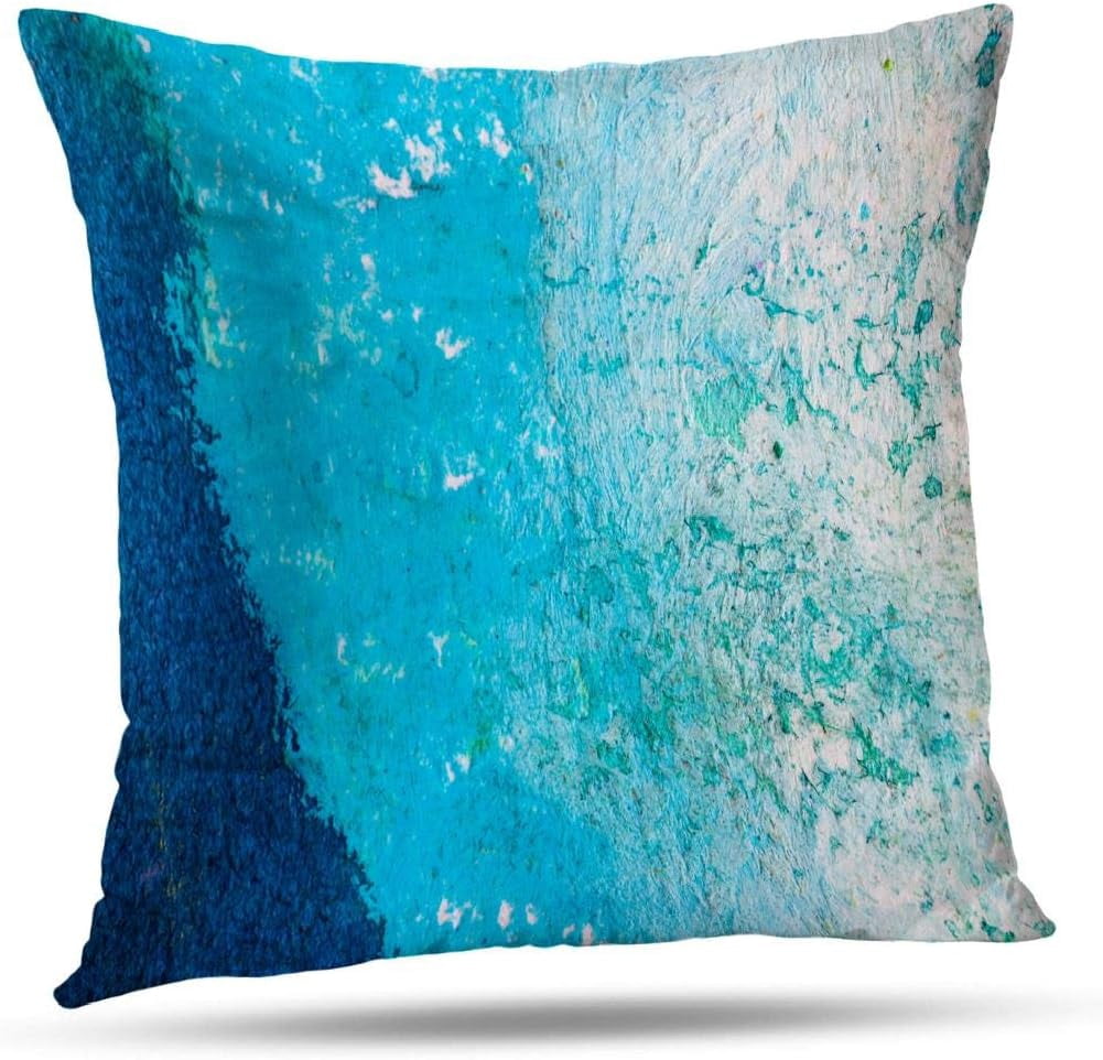 Colorful Cobalt Blue Watercolor Color Pillow Cover, Abstract Art Grunge ...