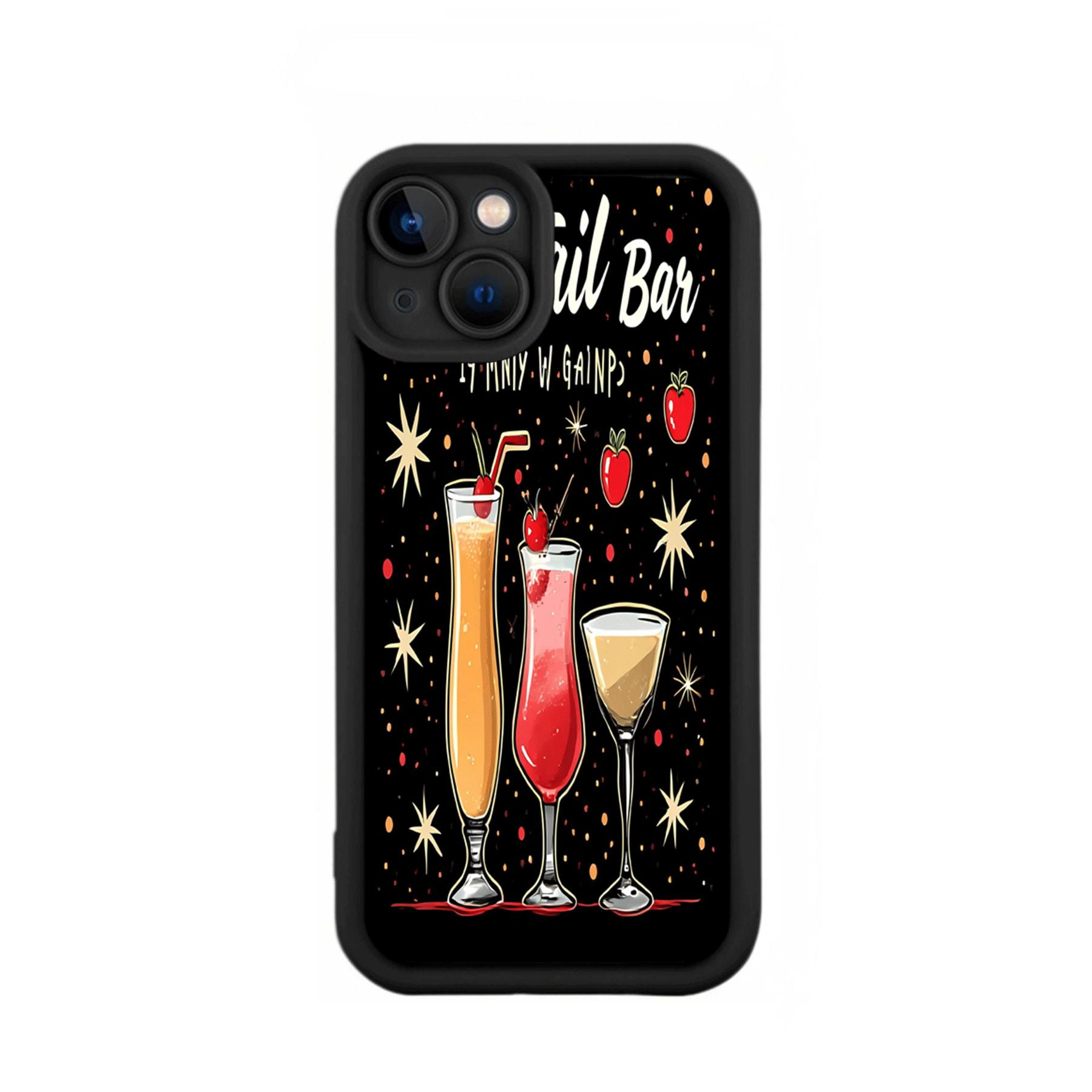 Colorful Cocktail Illustration Phone Case for iPhone 15 - Lightweight ...