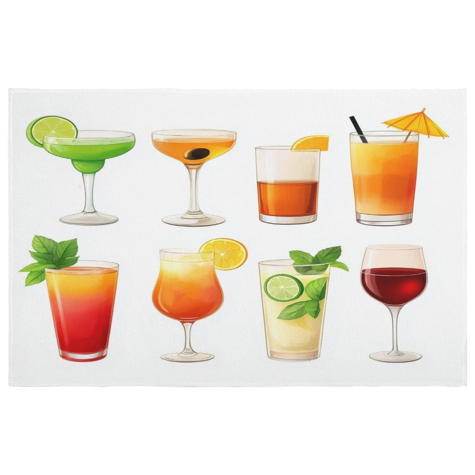 Colorful Cocktail Set Adult Home Decor Bedroom Living Room Crystal ...