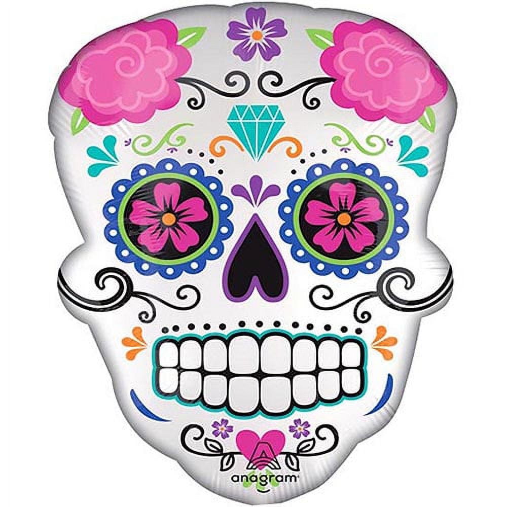 Colorful Coco Skull Foil Balloon 18"(Each ) - Walmart.com