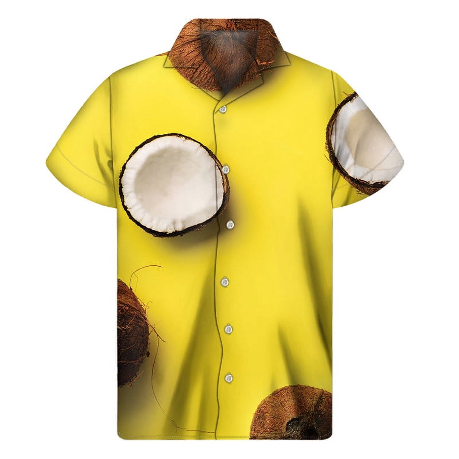 Colorful Coconut 3d Print Shirt Men Summer Vacation Tropical Plants ...
