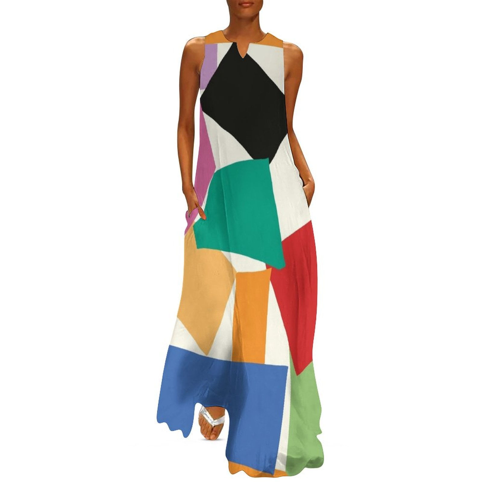 Colorful Collage Matisse Inspired Long Dress prom dresses long dress ...
