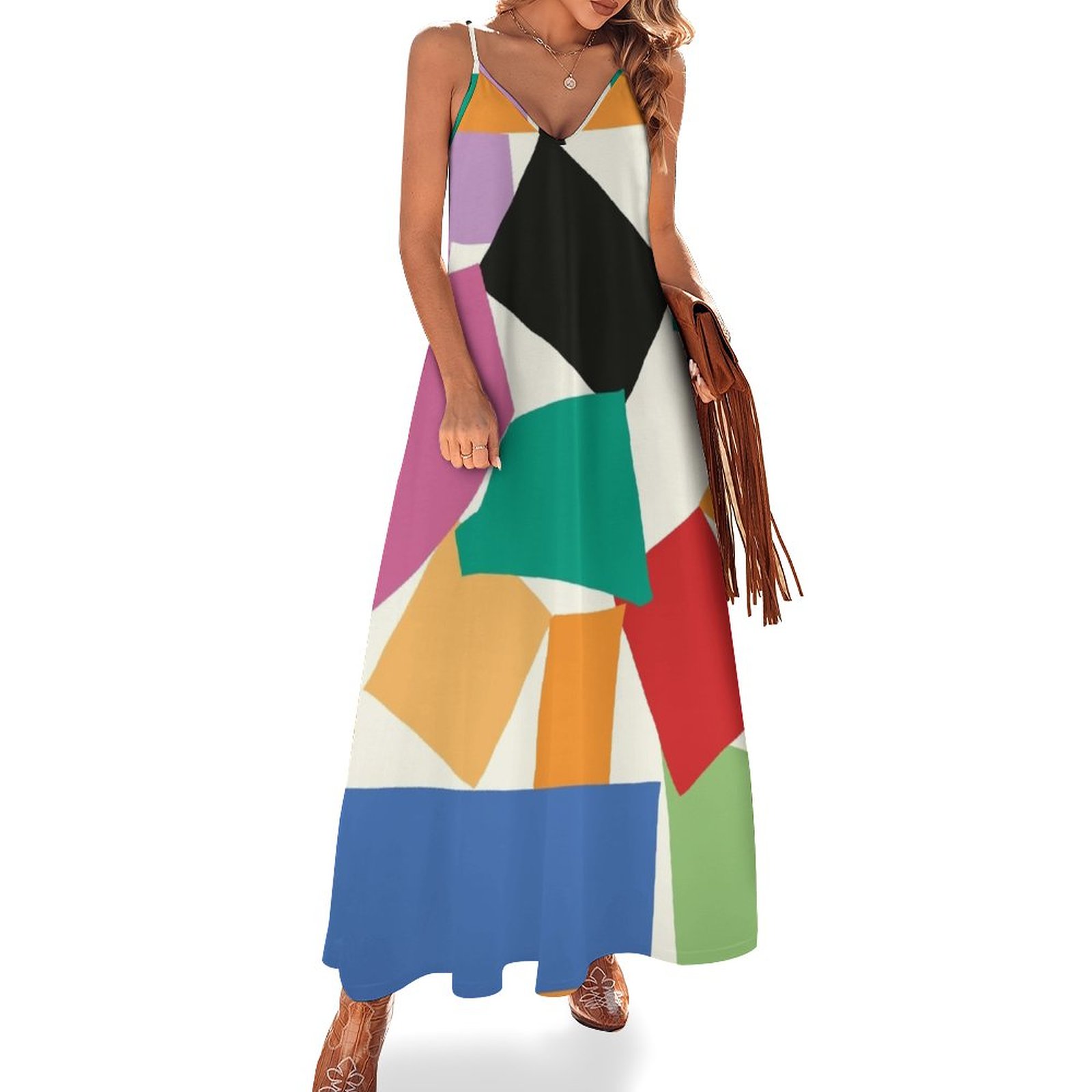 Colorful Collage Matisse Inspired Sleeveless Dress festival outfit ...