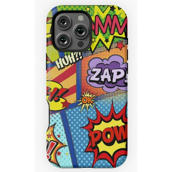 Colorful Comic Book Panels Phone Case for iPhone 16 15 14 13 12 11 Pro ...