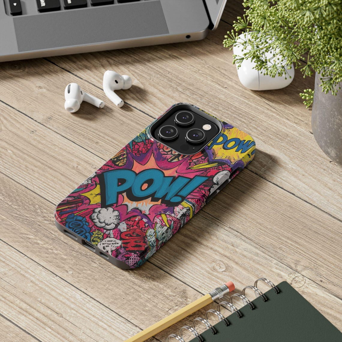 Colorful Comic Pop Art Impact Resistant Compatible with iPhone 11 to 17 ...