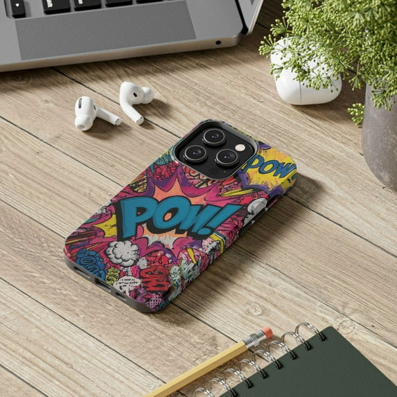 Colorful Comic Pop Art Impact Resistant Compatible with iPhone 11 to 17 ...