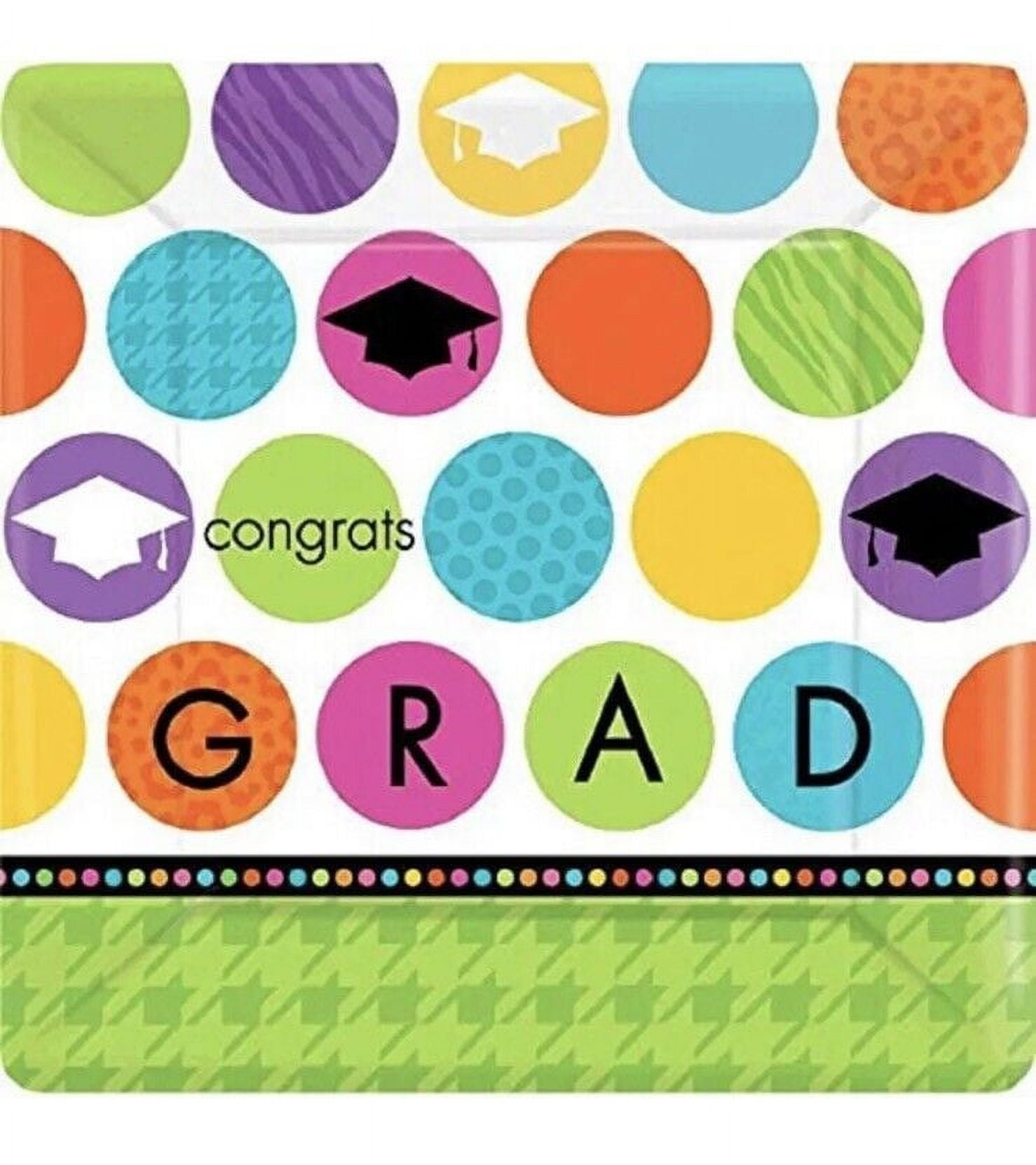 Colorful Commencement Graduation Banquet Party 10.5IN Square Paper ...