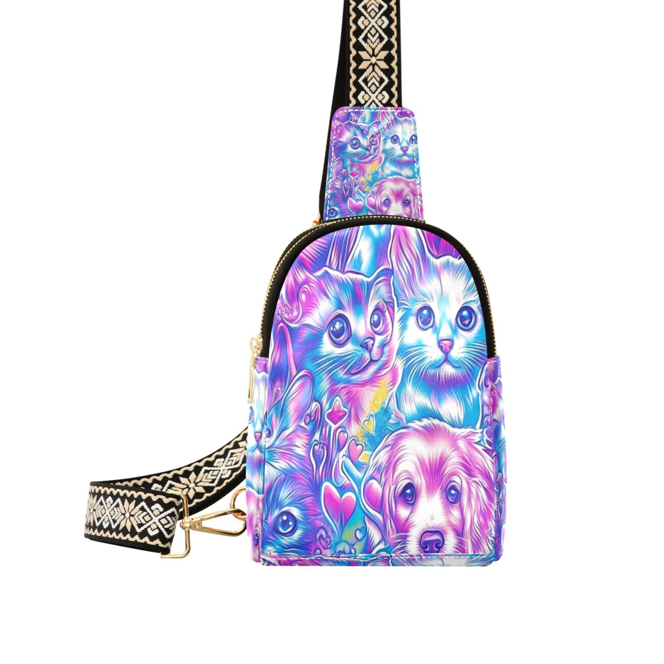 Colorful Companions Women's PU Leather Crossbody Bag, Dual Zipper ...