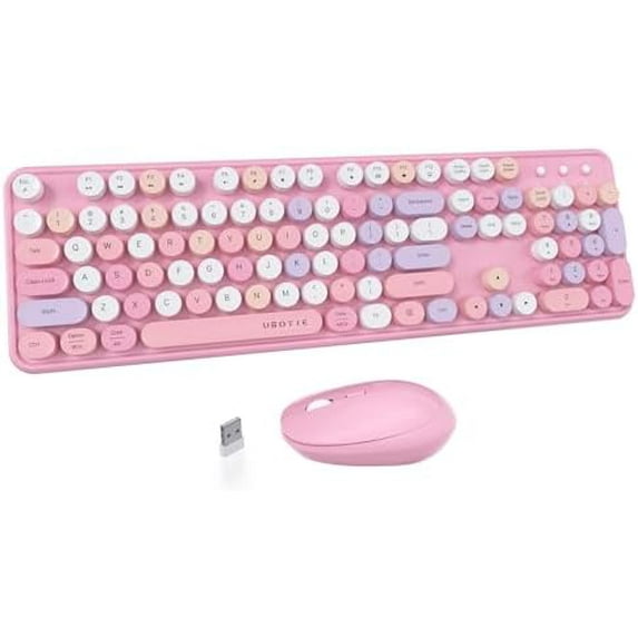 Colorful Computer Wireless Keyboard Mice Combo, Retro Typewriter ...