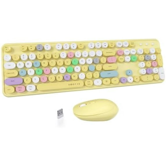 Colorful Computer Wireless Keyboard Mouse Combos, Typewriter Flexible ...