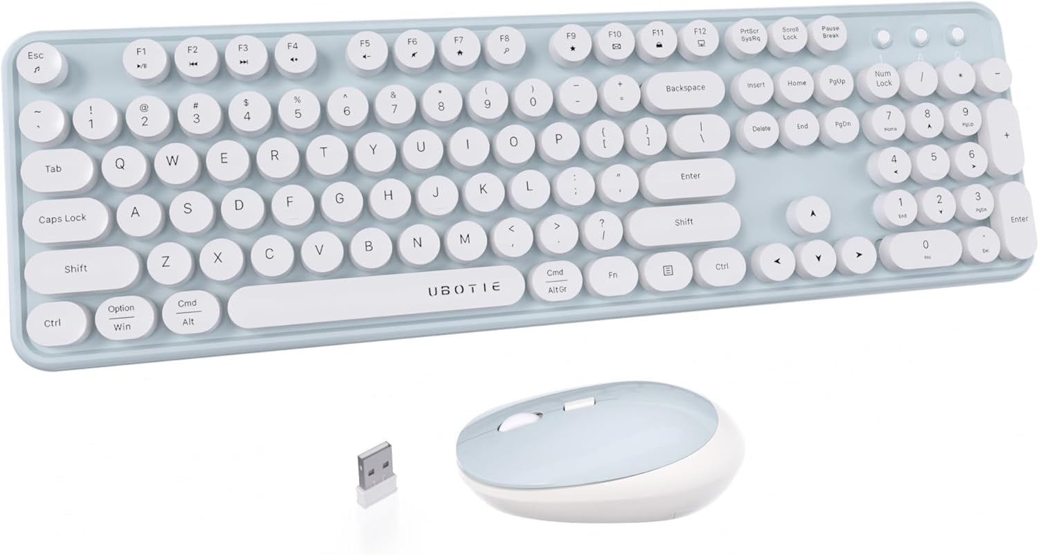 Colorful Computer Wireless Keyboard Mouse Combos, Typewriter Flexible ...