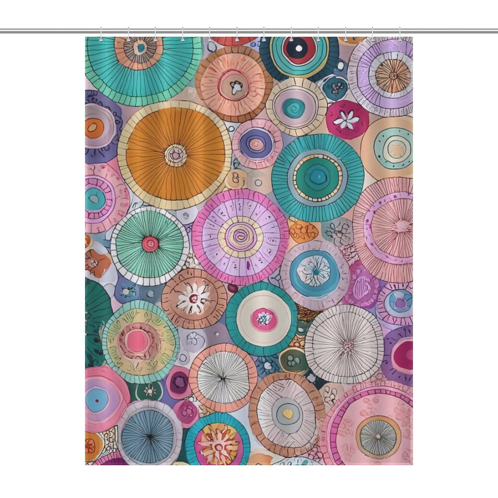 Colorful Concentric Circles Abstract Art Design Cloth Fabric Bathroom ...