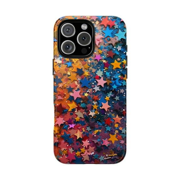 Colorful Confetti and Glitter Stars Pattern Case for iPhone 11,12,13,14 ...