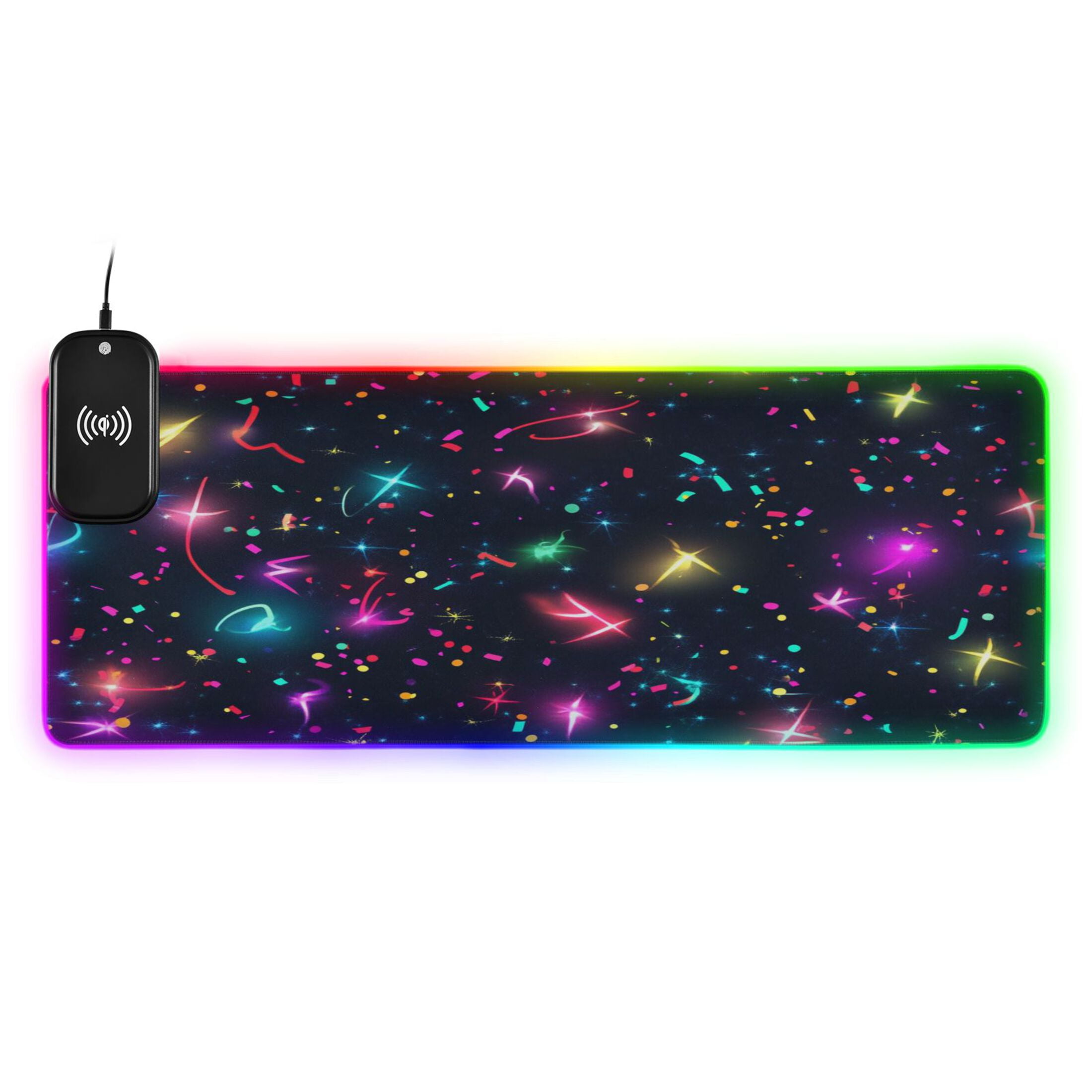 Colorful Confetti and Lights Large RGB Gaming Mouse Pad with Fast ...