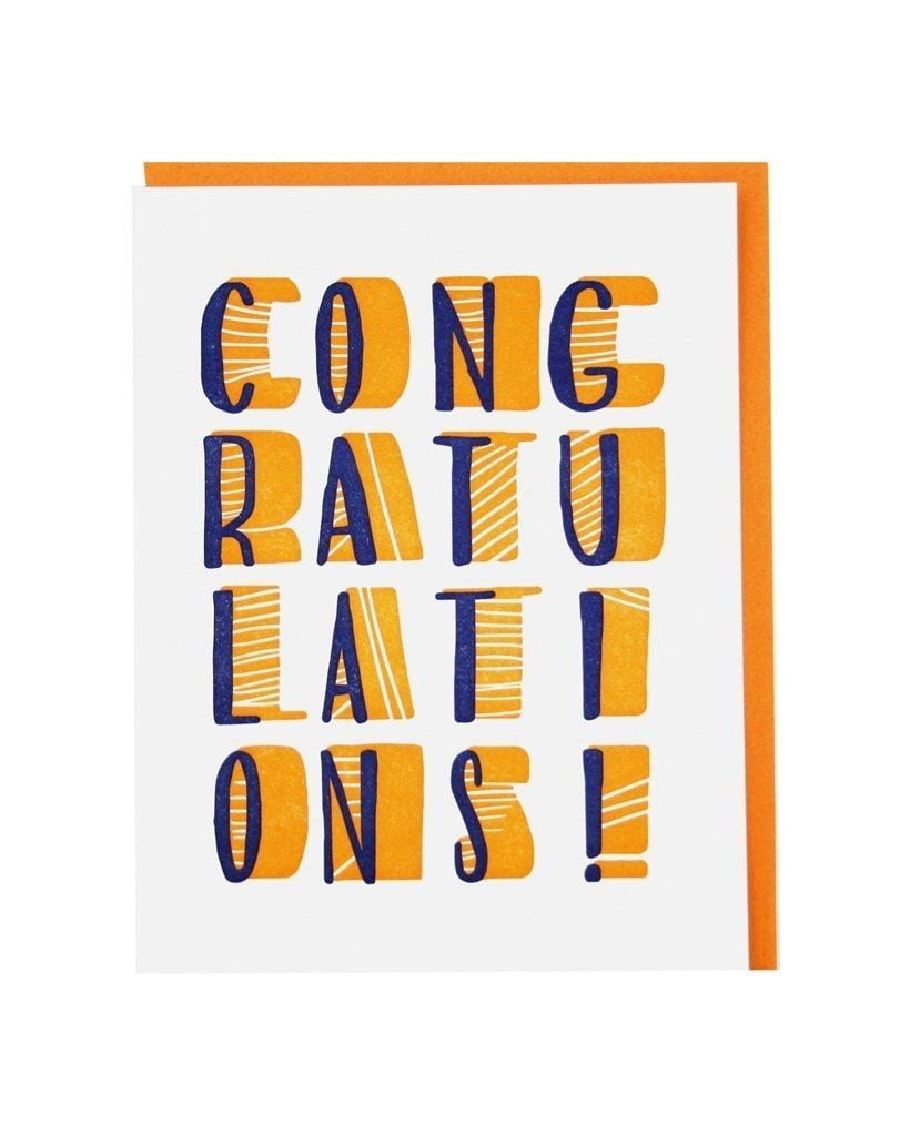 Colorful Congratulations Card – Bold Typography Design with Orange ...