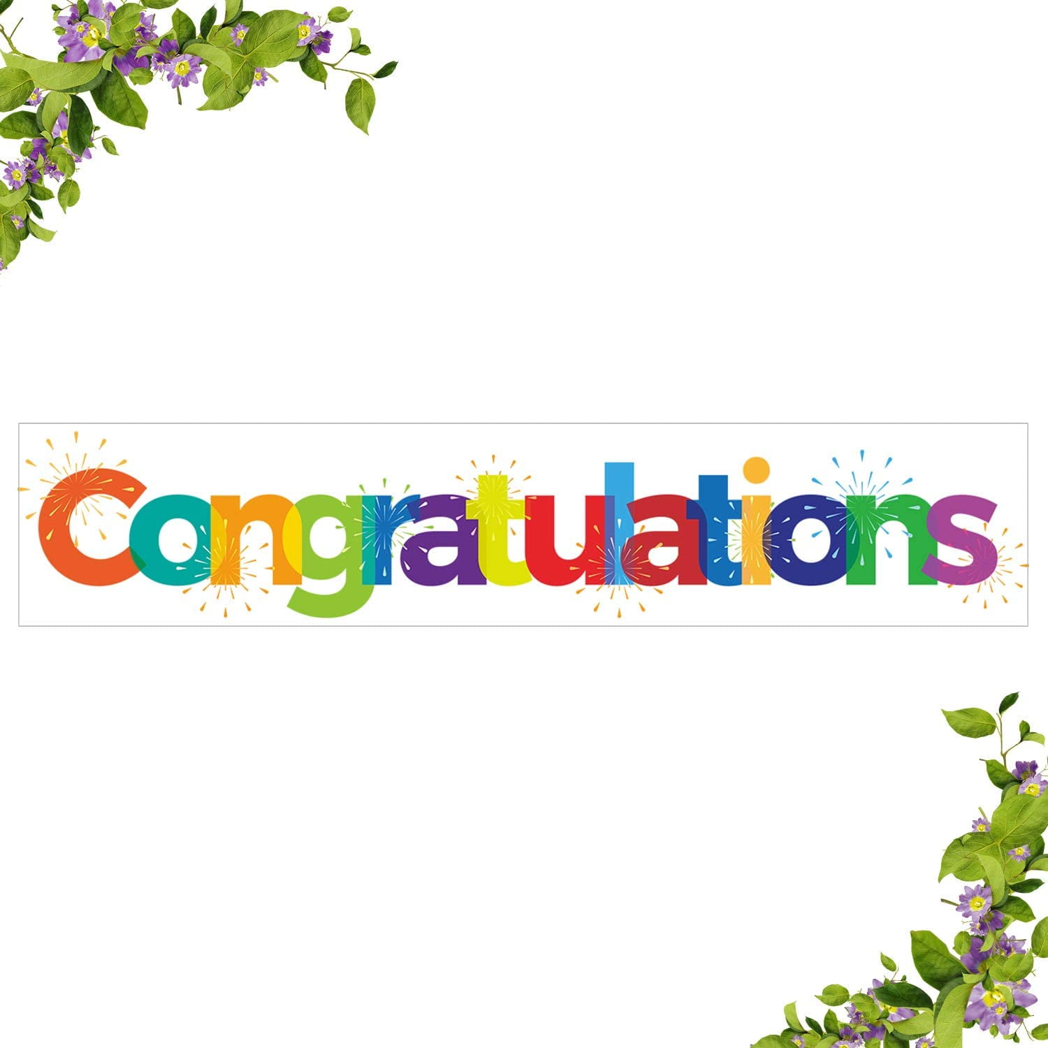 Colorful Congratulations Large Banner Wedding, Anniversary, Graduation ...