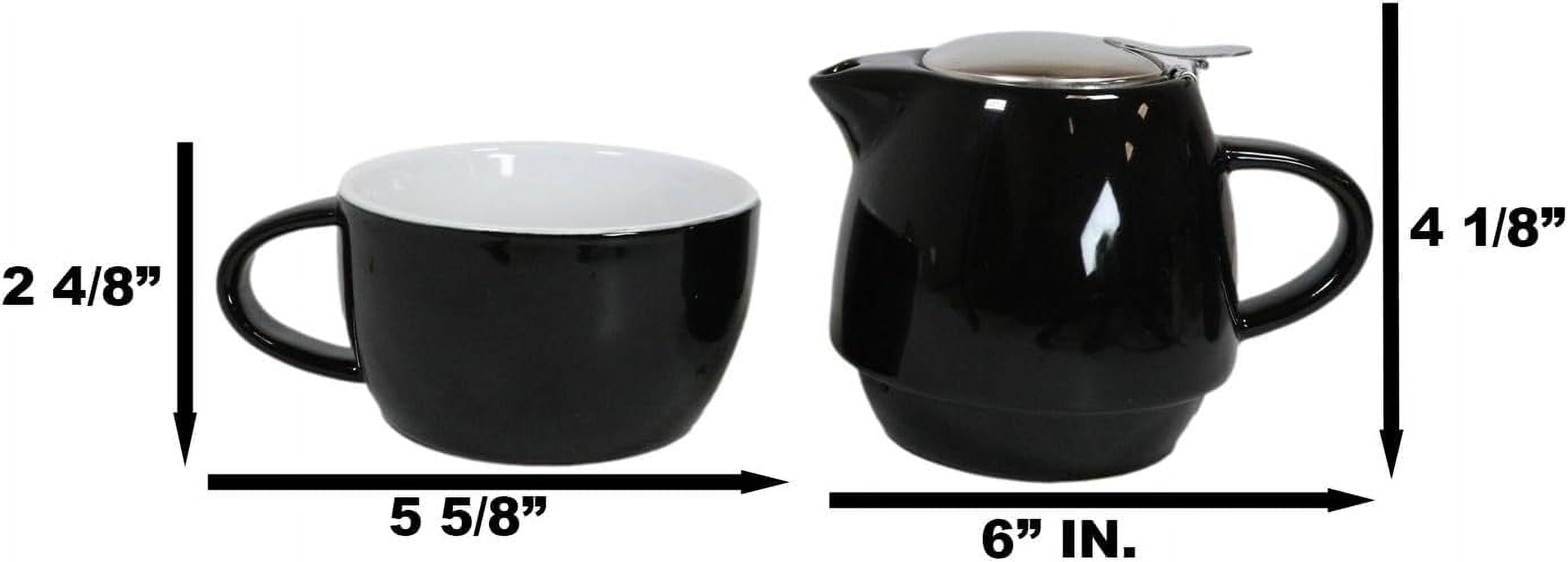 Colorful Contemporary Ceramic Stackable Tea Set Single Tea 20OZ With ...