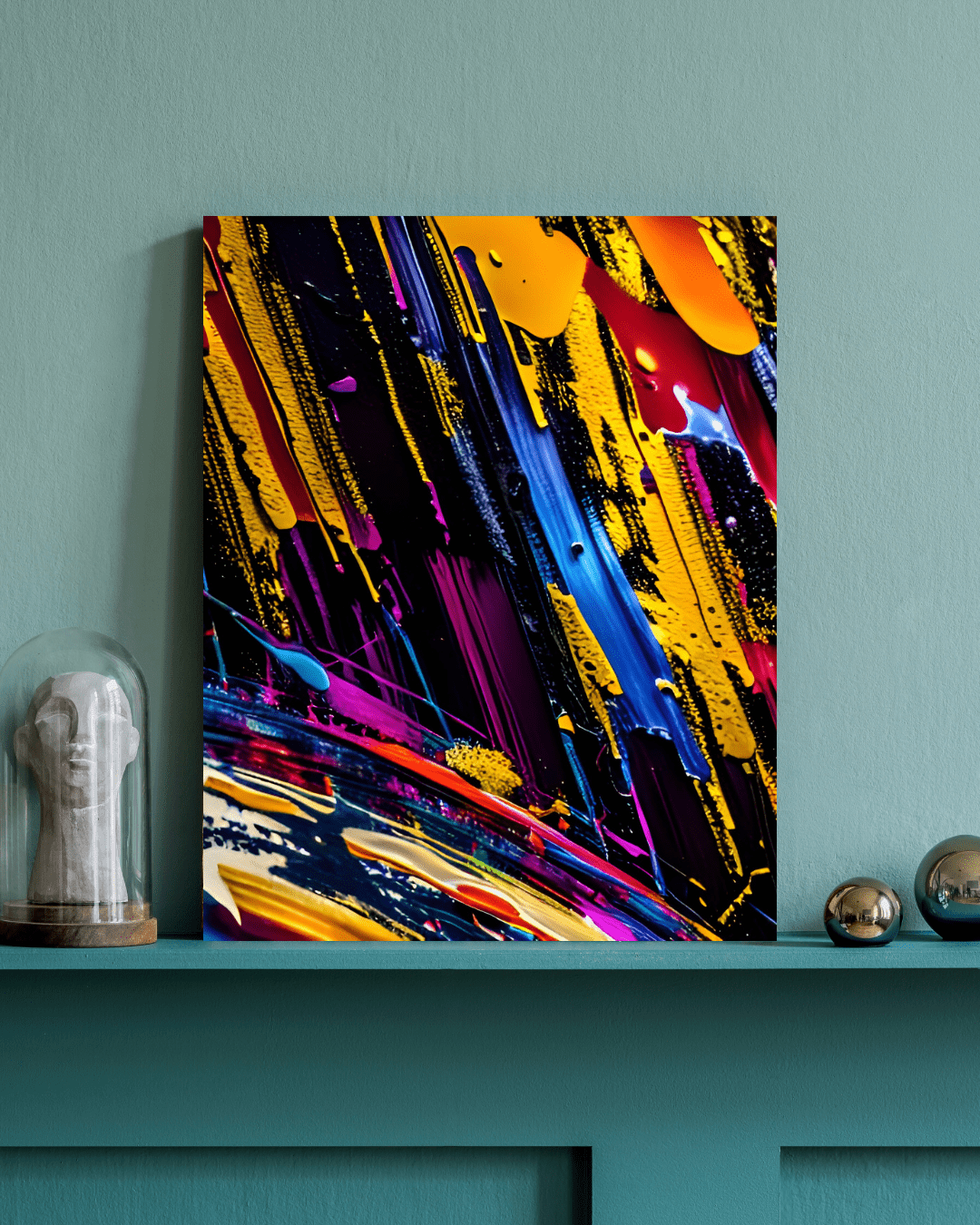 Colorful Convergence - Abstract Expressionism Canvas Wall Art - Walmart.com