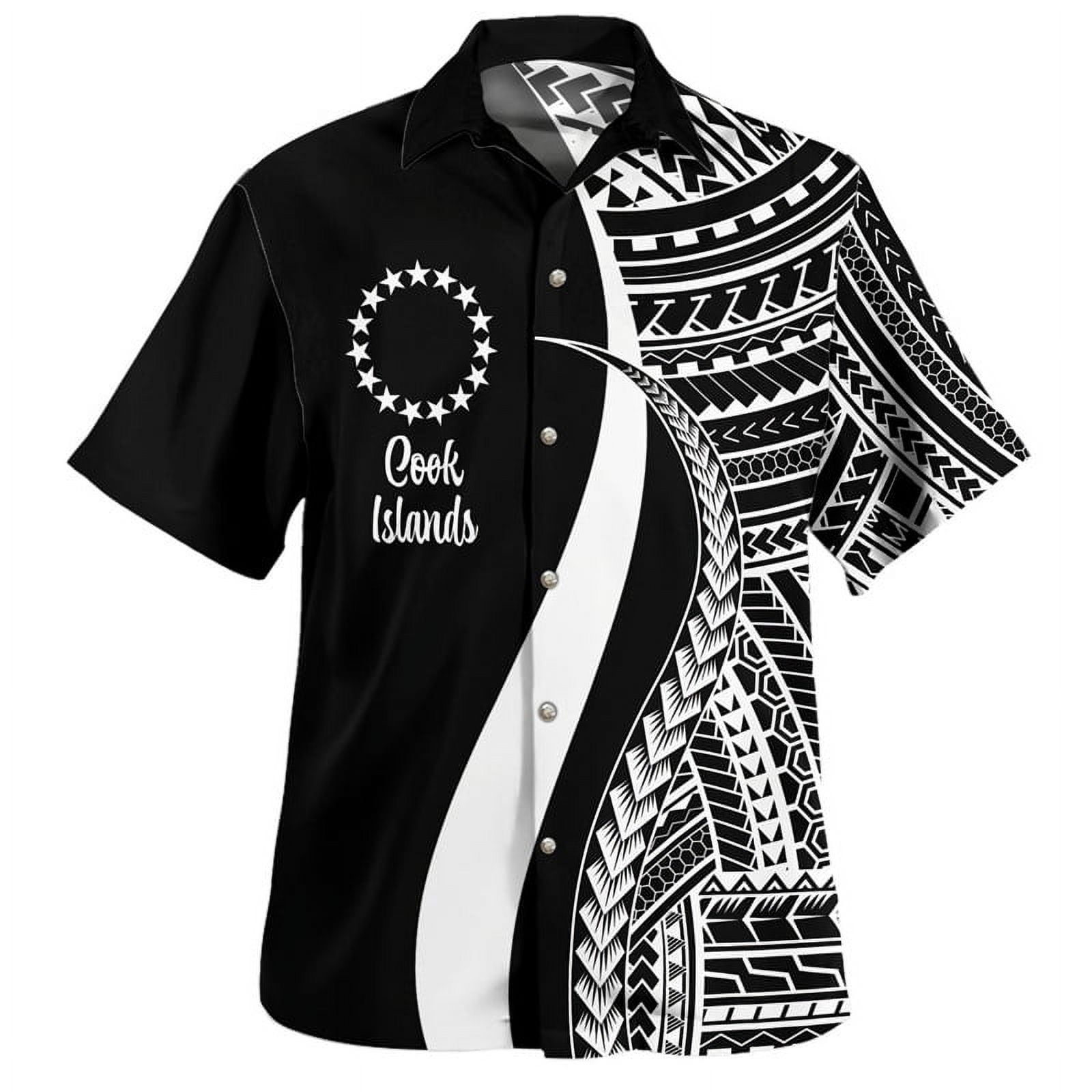 Colorful Cook Islands Hawaiian Shirt For Men Polynesian 3d Printed ...