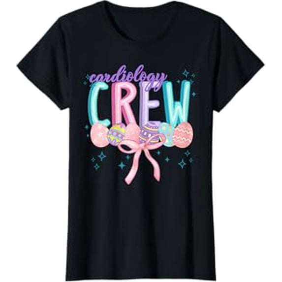 Colorful Coquette Bow Cardiology T-Shirt for Cardiac Nurse Appreciation ...