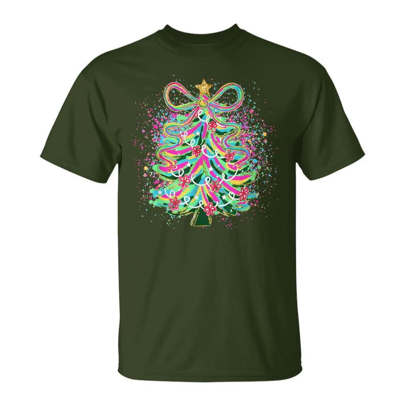 Colorful Coquette Christmas Tree For Girls Holiday Fun TShirt - Walmart.com