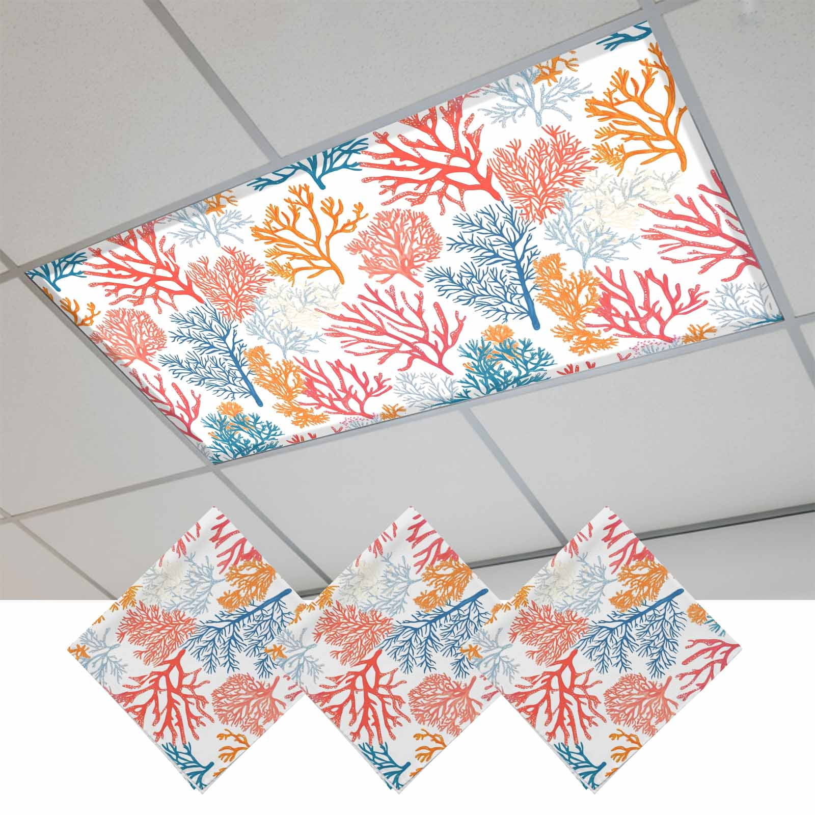 Colorful Coral Magnetic Fluorescent Light Covers for Ceiling Lights ...