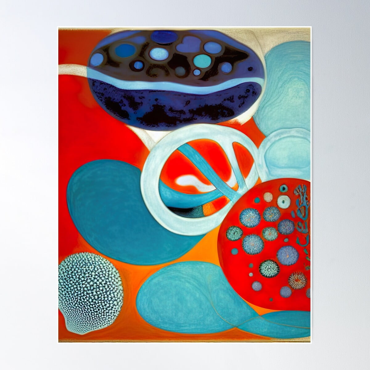 Colorful Corals And Sea Urchins - Abstract Art - Blue, Red, And Orange ...