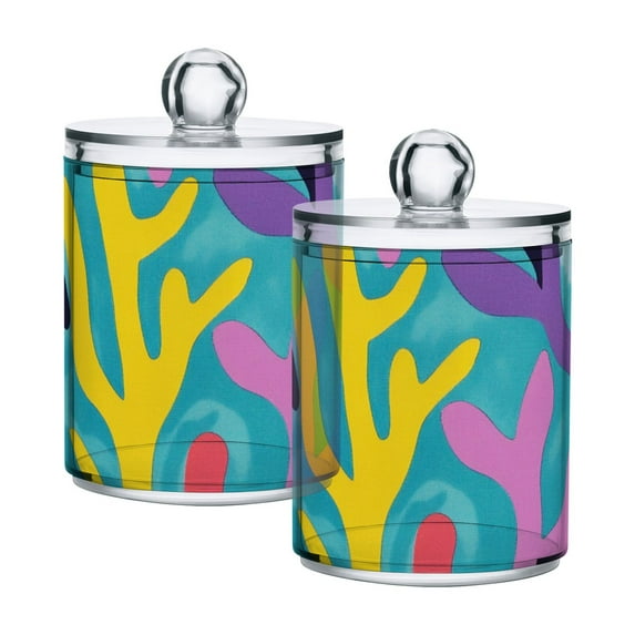 Colorful Corals Tropical Translucent Plastic Cans Storage Canisters ...