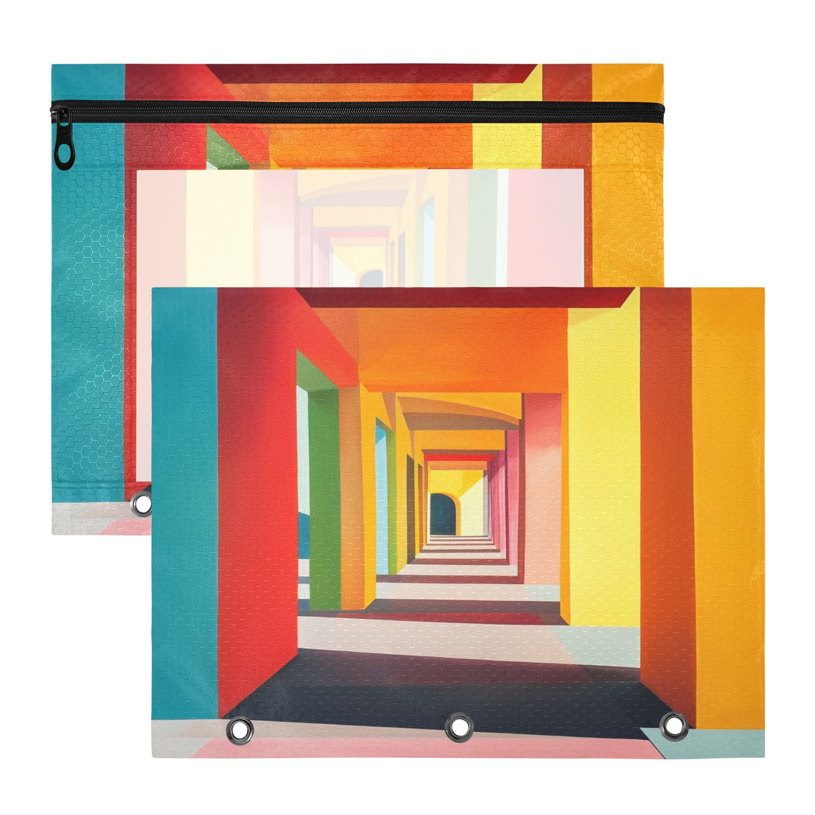 Colorful Corridor A4 Pencil Pouch 3 Ring Zipper Pencil Pouches Pencil ...