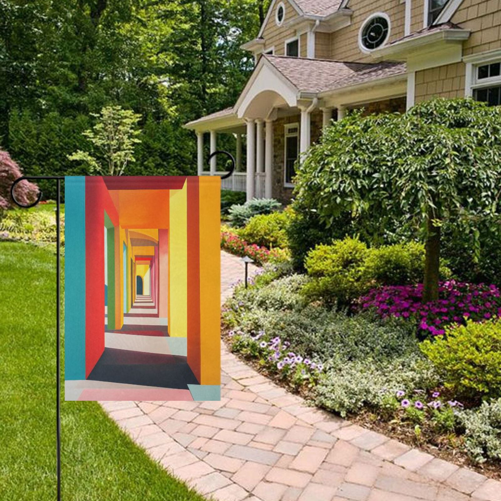 Colorful Corridor Garden Flag Double Sided 12 x 18 Inch Outside Yard ...