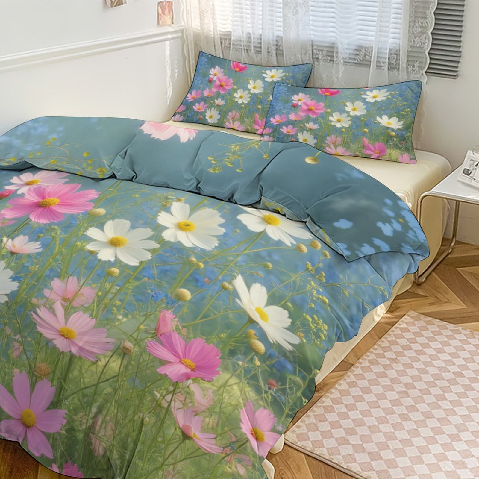 Colorful Cosmos Flower Garden Bedding Set Couple Bedclothes Pillowcase ...