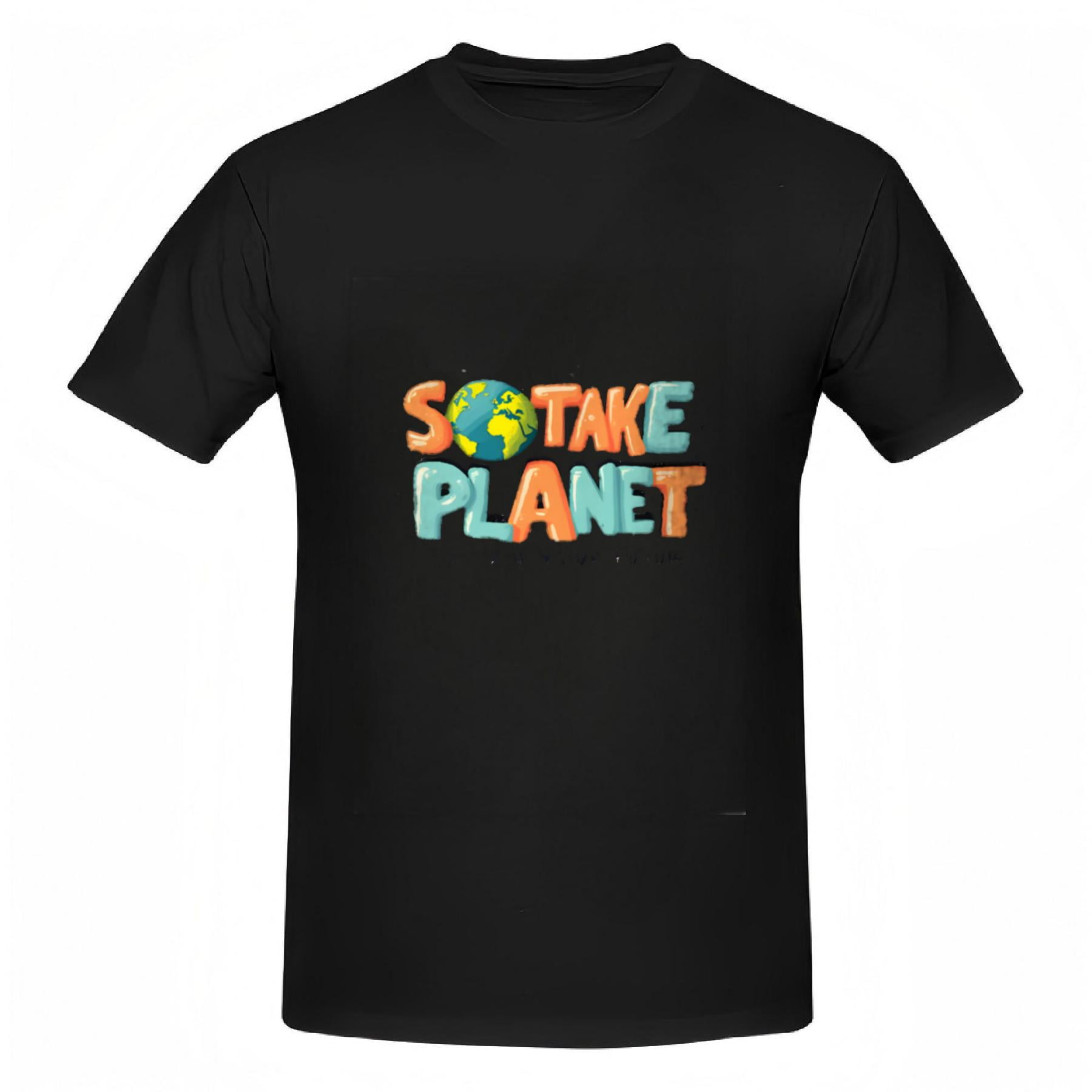 Colorful Cotton Short Sleeve T-Shirt for Women - " SO TAKE PLANET ...